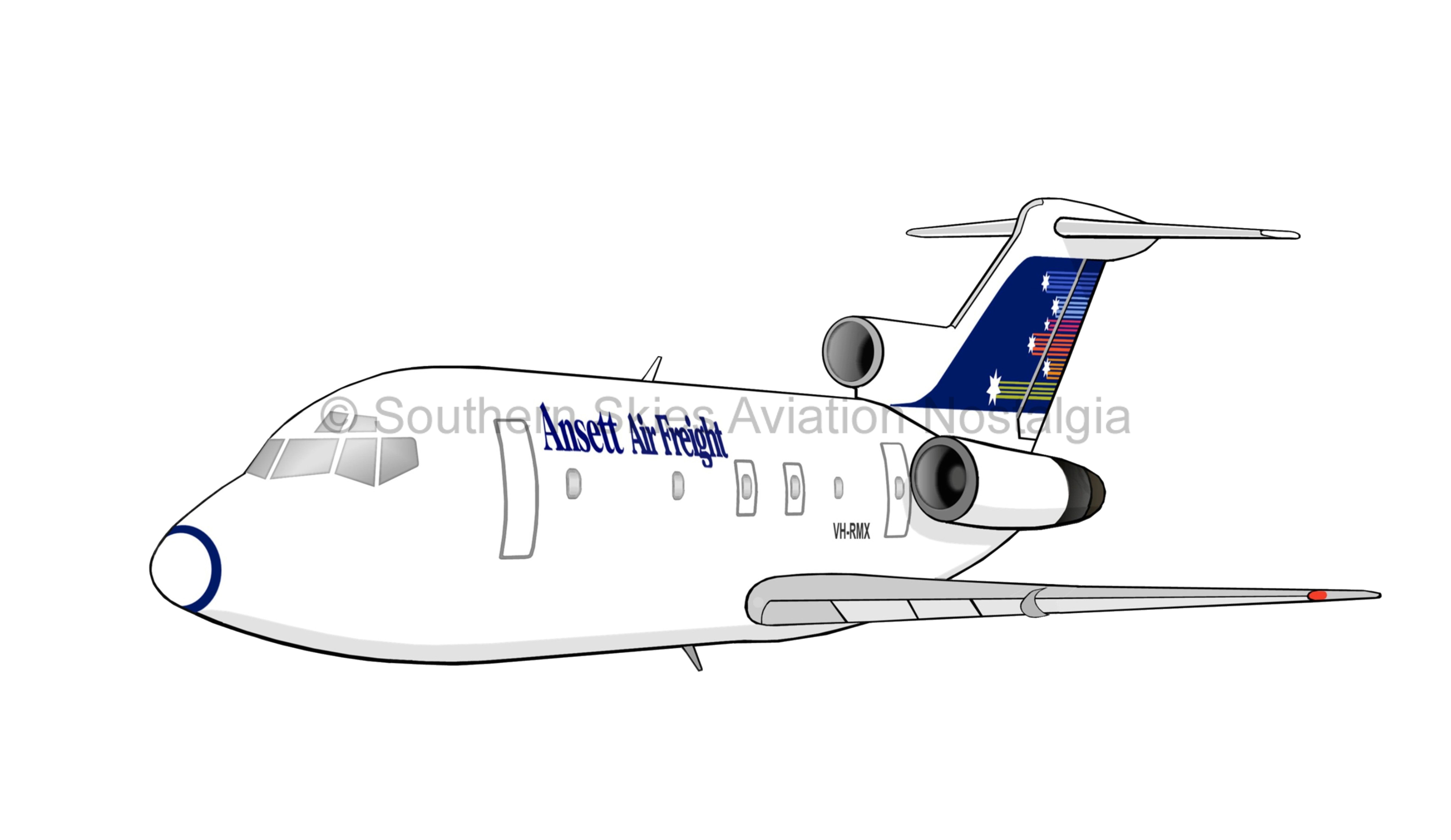 Ansett Air Freight 727 VH-RMX - Southern Cross Livery (Caricature ...