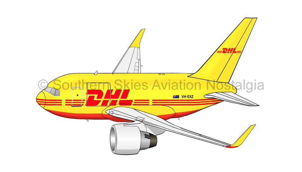 DHL Boeing 767 VH-EXZ (Caricature) – Southern Skies Aviation Nostalgia