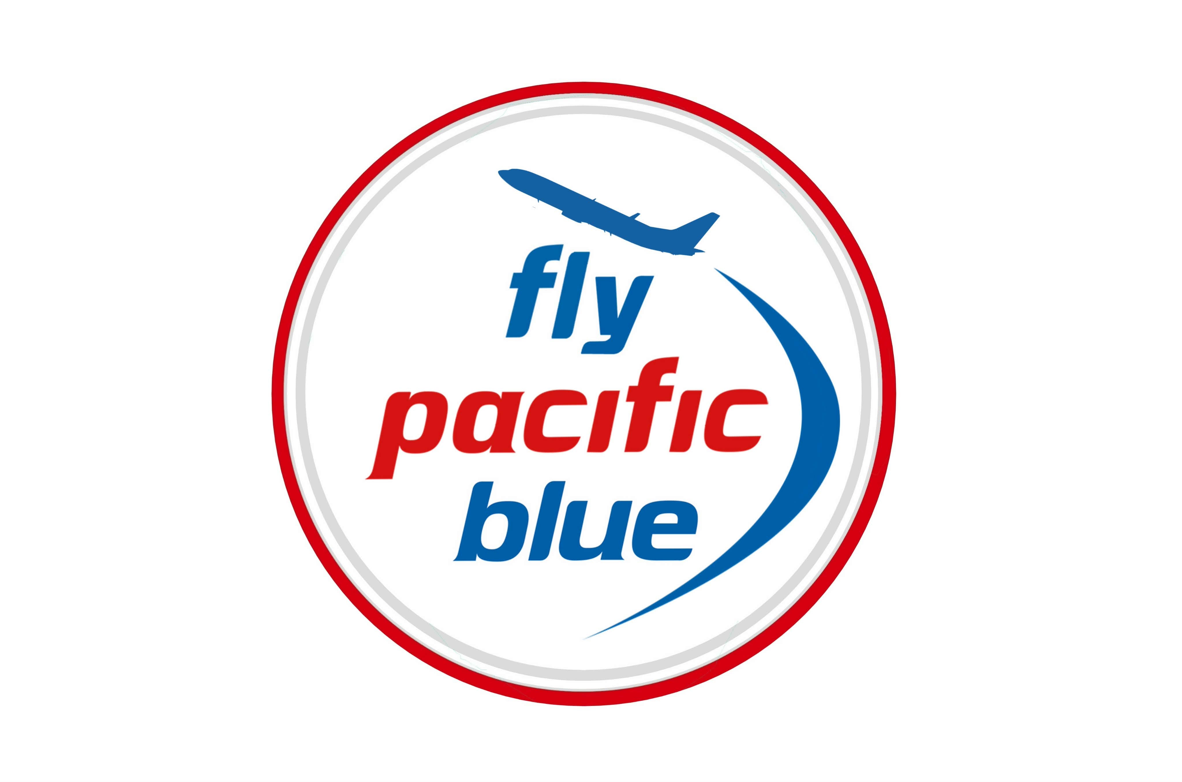 Pacific Blue logo 9cm round sticker. – Southern Skies Aviation Nostalgia